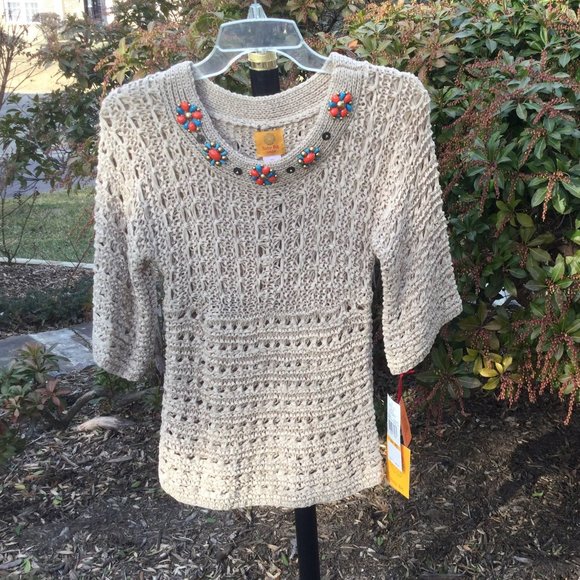 Ruby Rd. | Sweaters | Ruby Rd Beaded Neck Raglan Sleeve Knit Tunic ...
